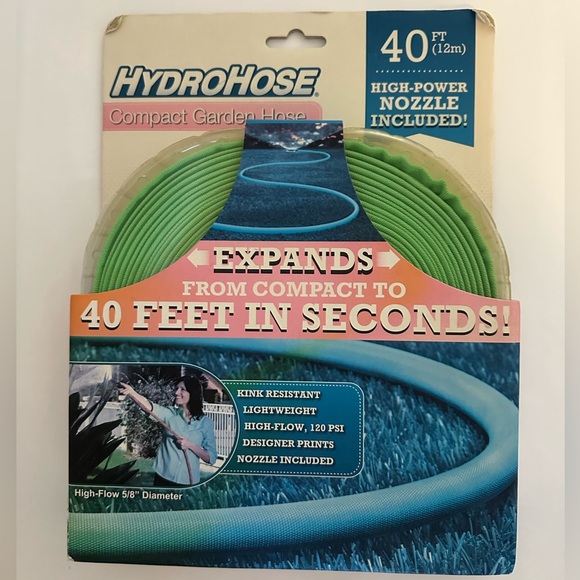 HYDROHOSE | Party Supplies | Nib Compact 4 Ft Garden Hose Green | Poshmark